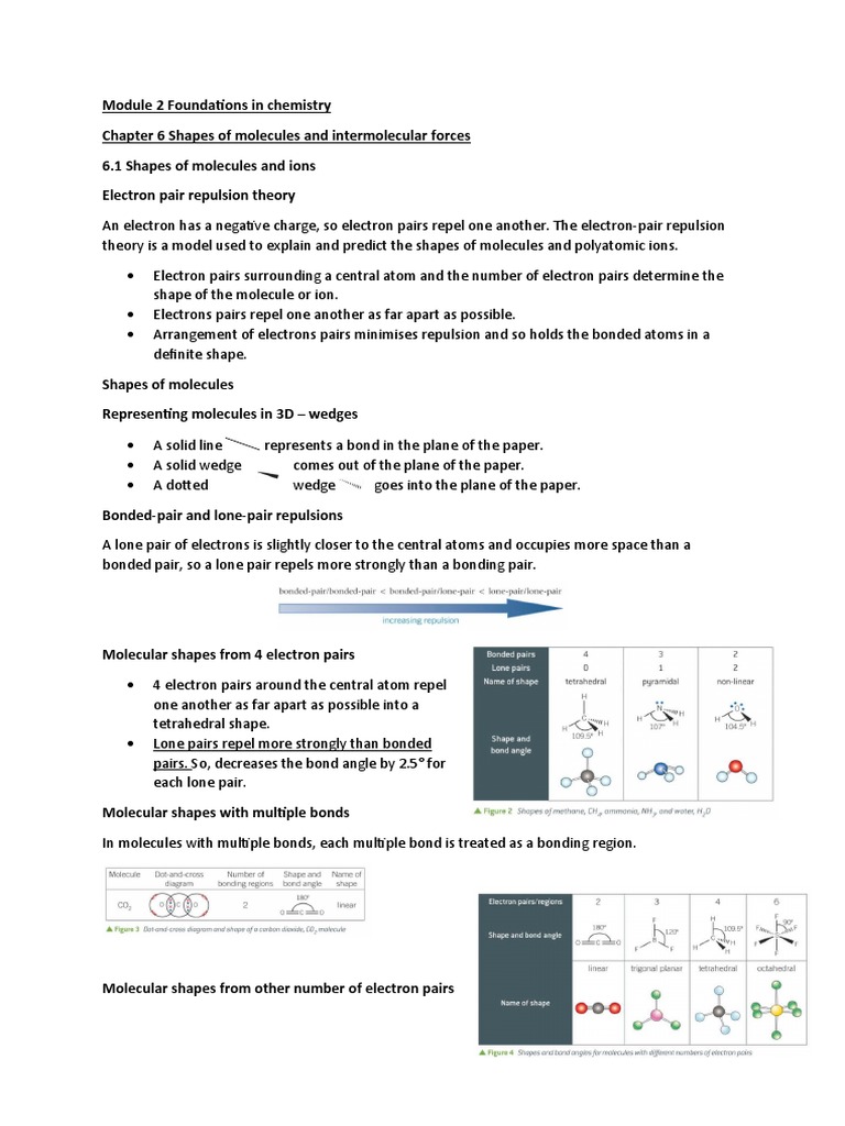 Chapter 6 Shapes of Molecules and Intermolecular Forces | Download Free ...