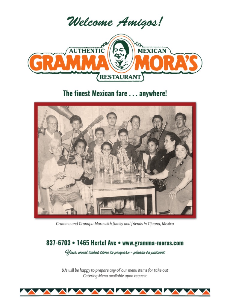 Gramma Mora's Dinner Menu | PDF | Burrito | Taco