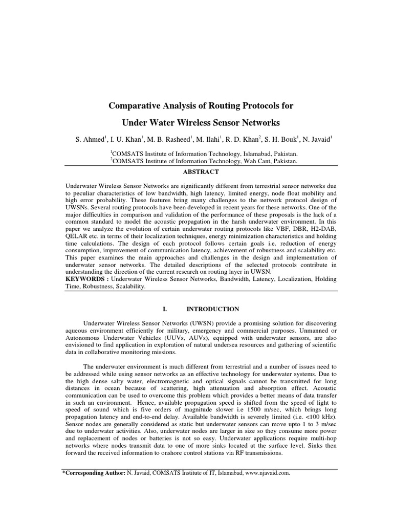 Comparative Analysis Pdf Routing Wireless Sensor Network