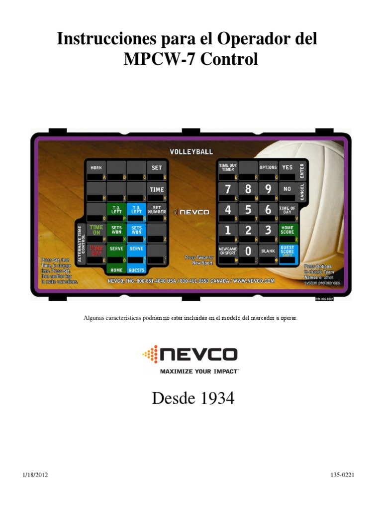 Volleyball MPCW-7 Esp 01 | PDF | Control remoto | Electrónica