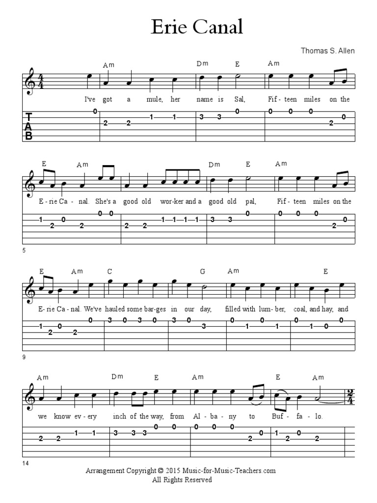 Erie Canal Guitar Long | PDF | Freedom Of Expression Law | Copyright Law