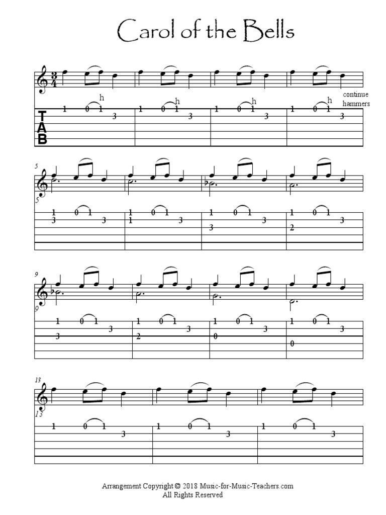 Carol of The Bells Guitar PDF | PDF | Patentar