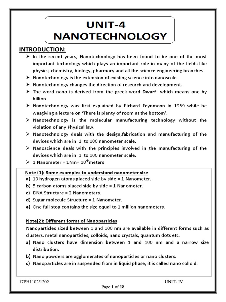 Unit-4 Nanotechnology | PDF | Atomic Force Microscopy | Scanning ...