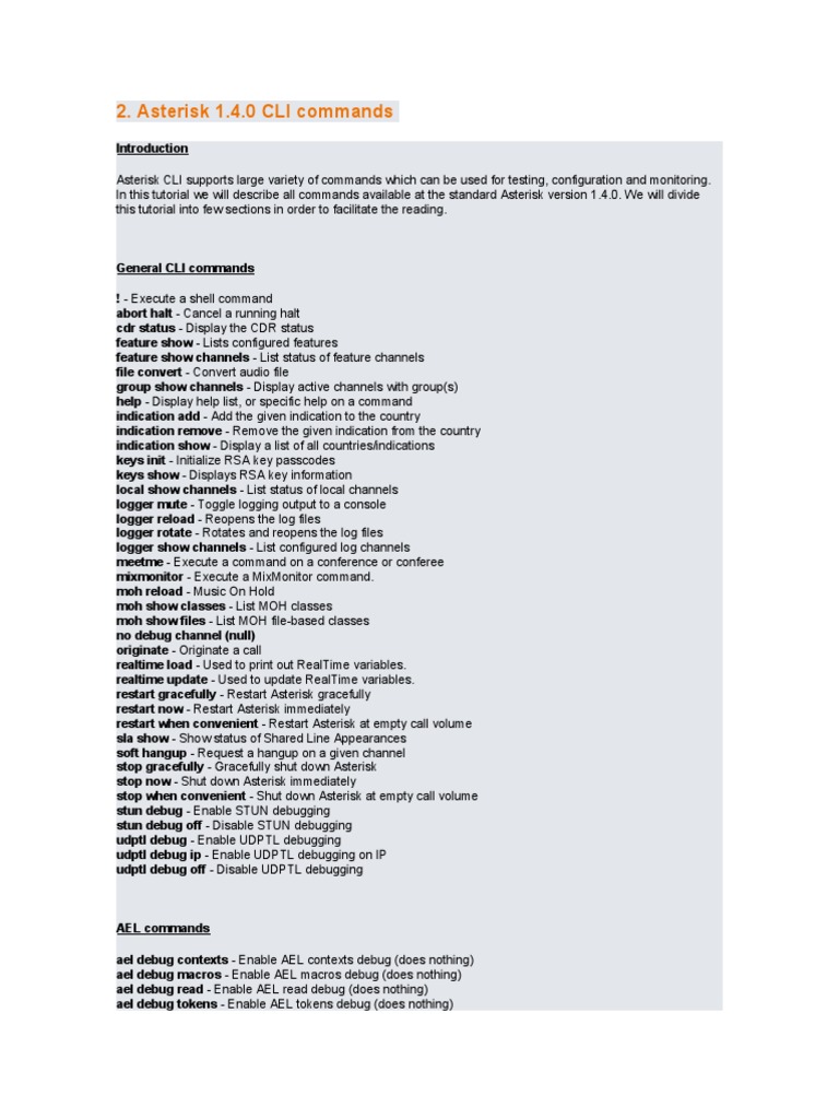 Asterisk Cli | PDF | Session Initiation Protocol | Online And Offline