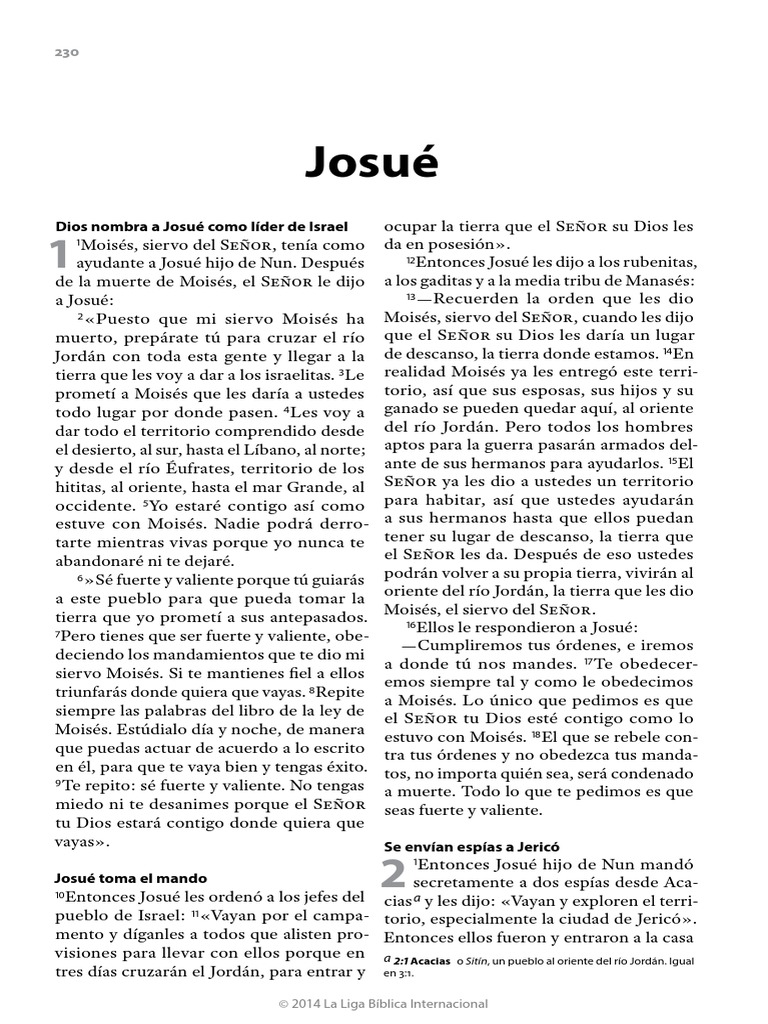 Spanish Bible 06 Joshua | PDF | Joshua | Moisés