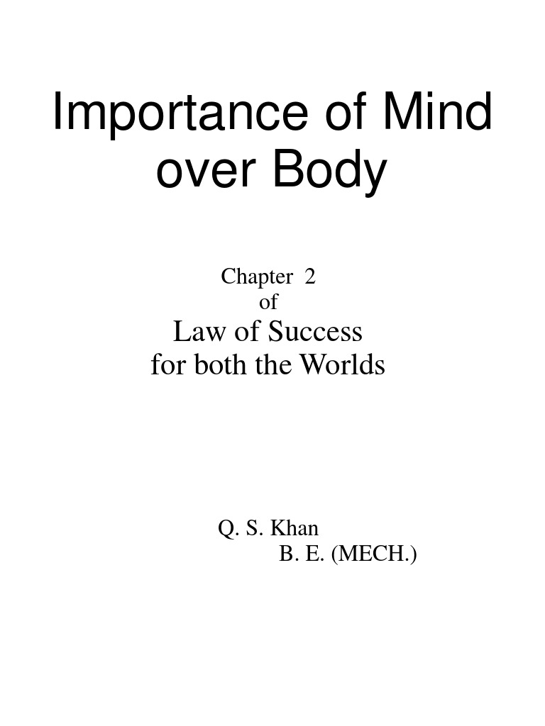 Ch-2. Importance of Mind Over Body | PDF | Religion & Spirituality