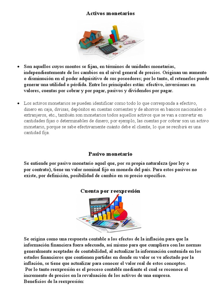 Activos y Pasivos Monetarios Explicados | PDF | Inflación | Contabilidad