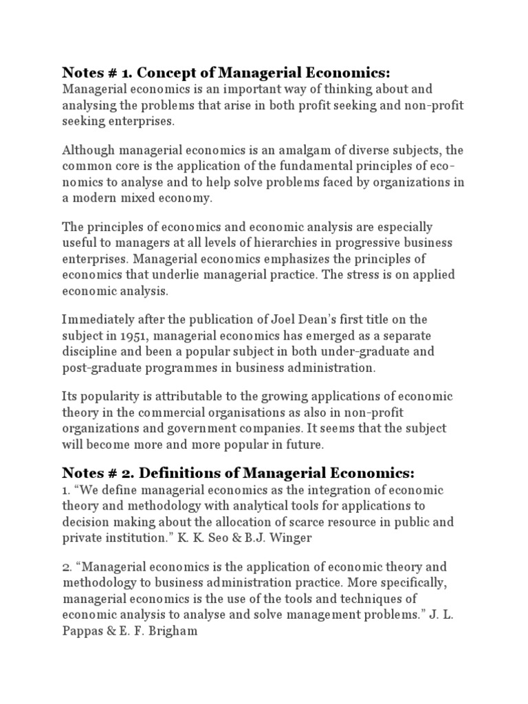 An Introduction to Managerial Economics: Core Concepts, Applications ...