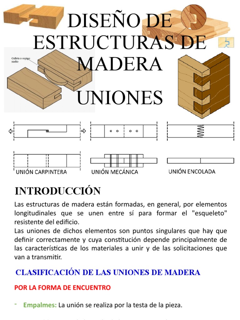 Tipos de Uniones en Estructuras de Madera | PDF | Madera | Naturaleza