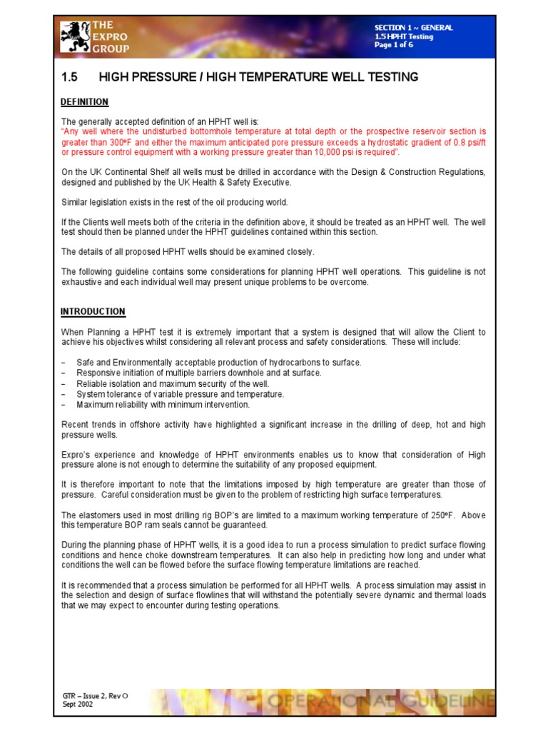 1.5 HPHT Testing PDF | PDF | Gases | Heat Exchanger