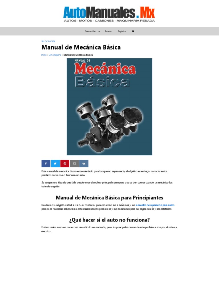 ¿Qué Es Un Manual De Mecánica Para El Motor – PUQRD