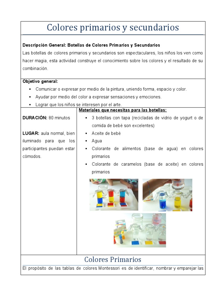 Actividades de Colores Primarios y Secundarios | PDF | Amarillo | Color