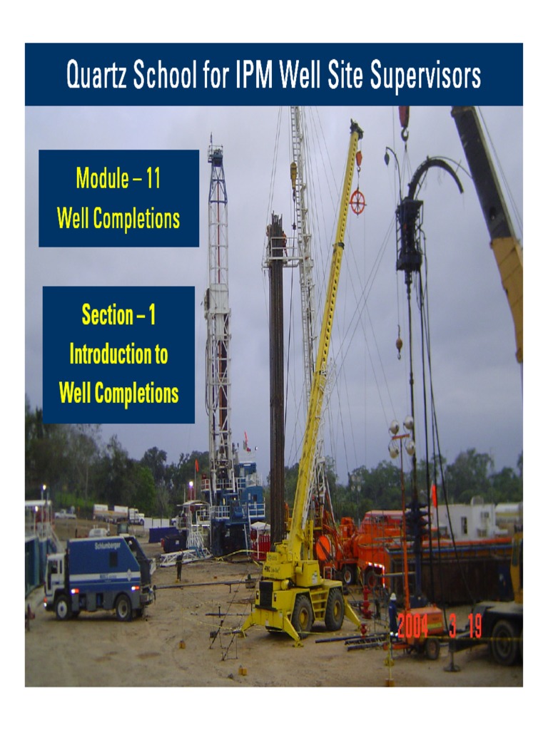 01 Introduction To Well Completions | PDF | Casing (Borehole ...