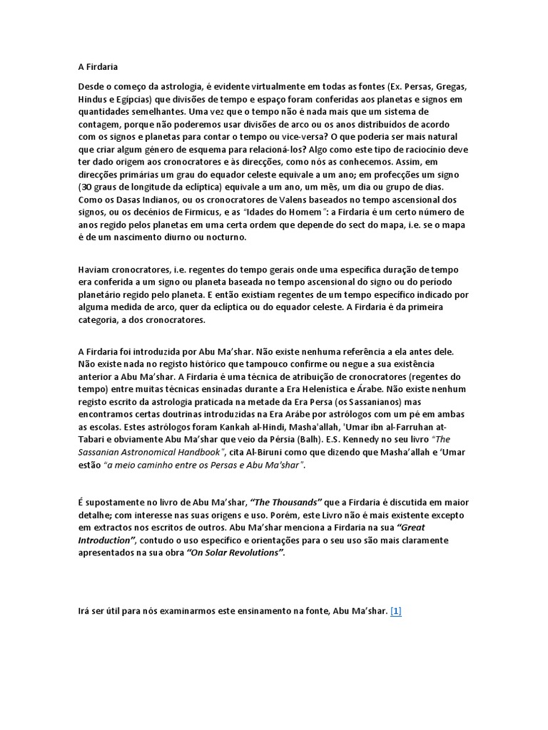 A Firdaria | PDF | Planetas | Astrologia