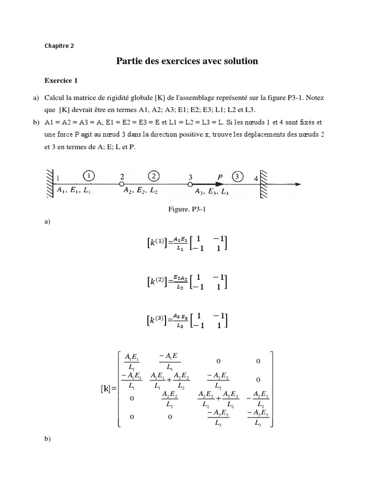 Exercice | PDF | Flexion (matériau) | Élasticité (Physique)