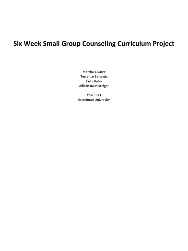 Bullying No More: 6-Week Curriculum | PDF | School Counselor | Leadership