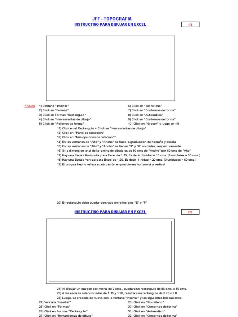 Instructivo de Dibujo en Excel | PDF | Métodos y materiales de ...