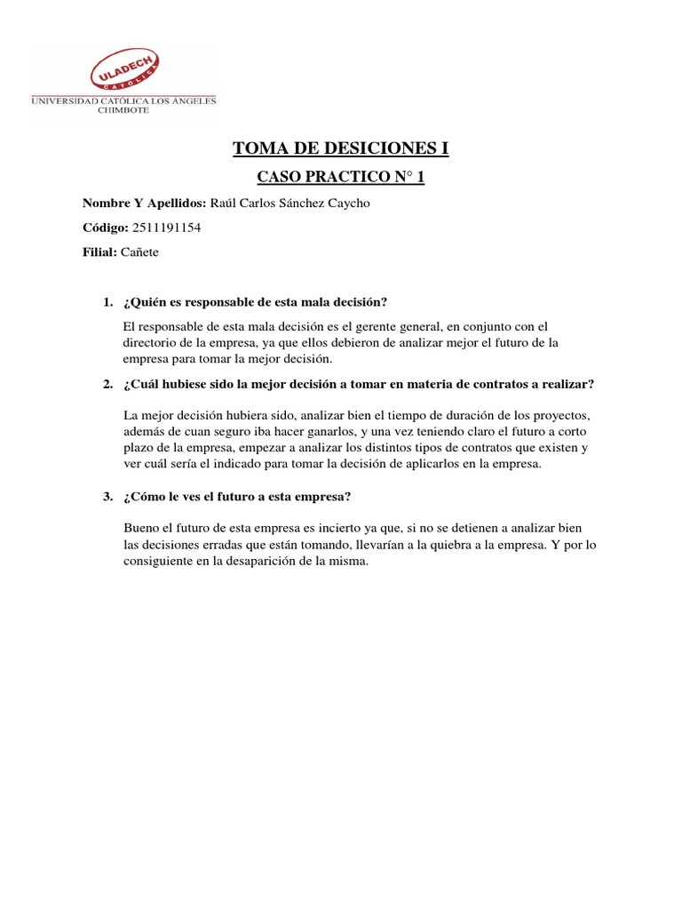 Caso Practico N°1 | PDF