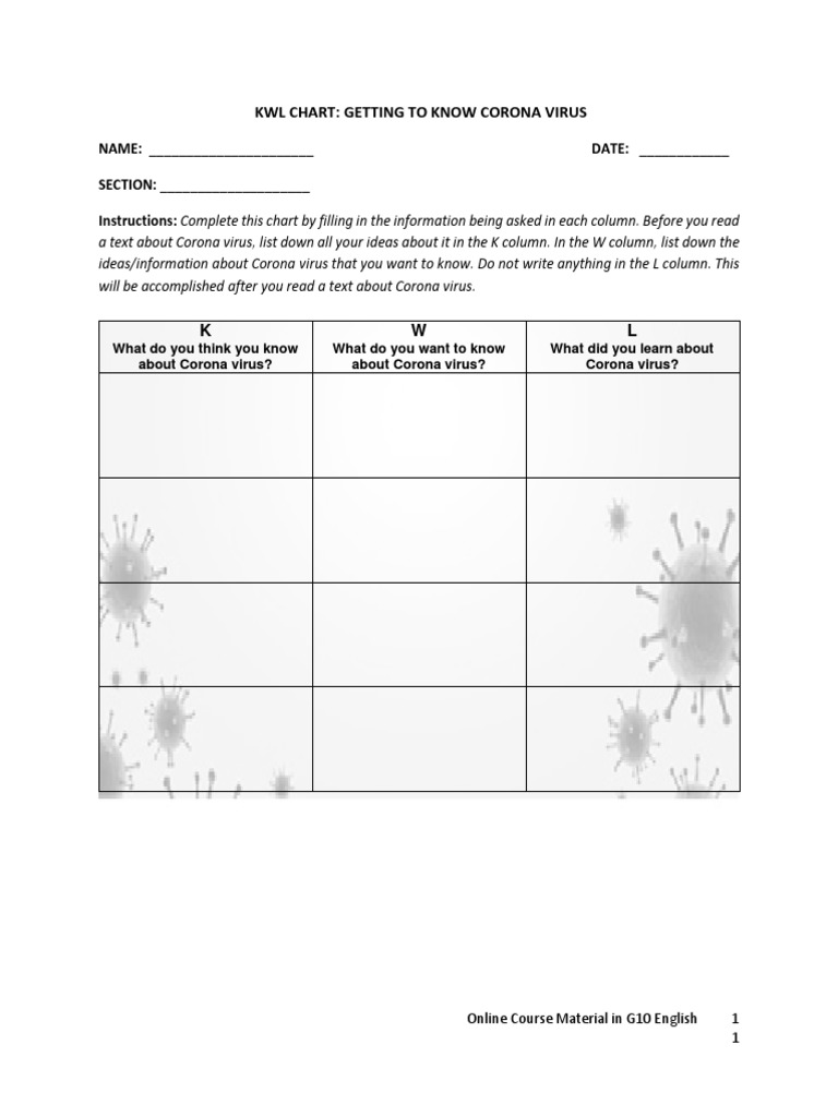 KWL Chart on COVID-19 Insights | PDF