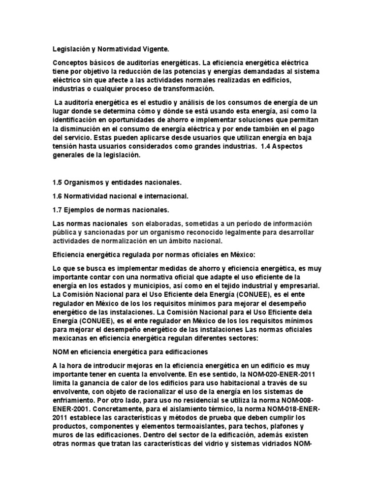 Legislación y Normatividad Vigente | PDF | Uso eficiente de energía ...
