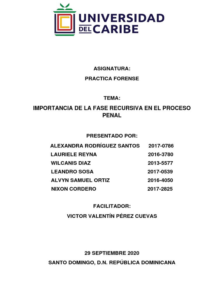 Importancia de la Fase Recursiva Penal | PDF | Apelación | Sentencia (ley)