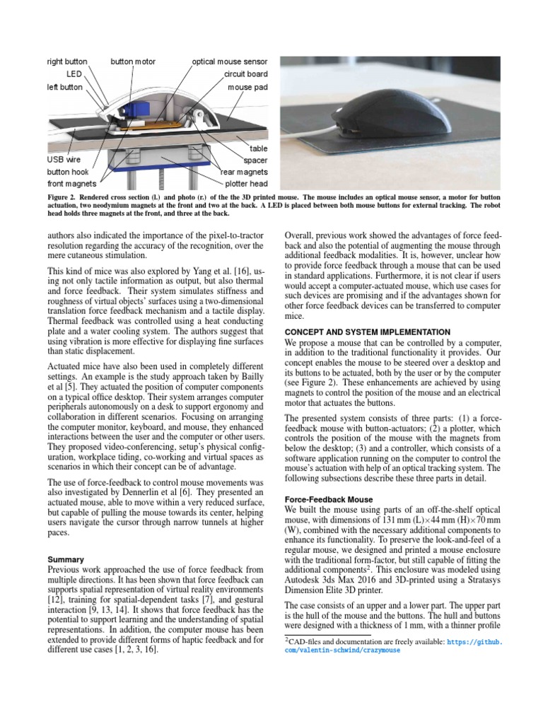 3D printed computer mouse with force feedback and automated controls ...