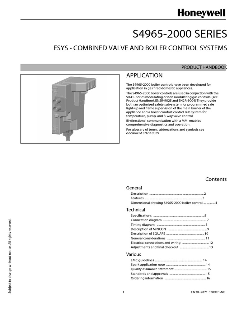 S4965-2000 SERIES: Esys - Combined Valve and Boiler Control Systems ...