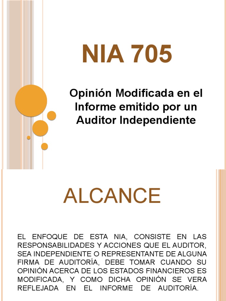 Nia 705 | PDF | Contralor | Auditoría