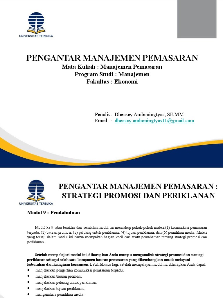 Modul 9 M.Pemasaran | PDF