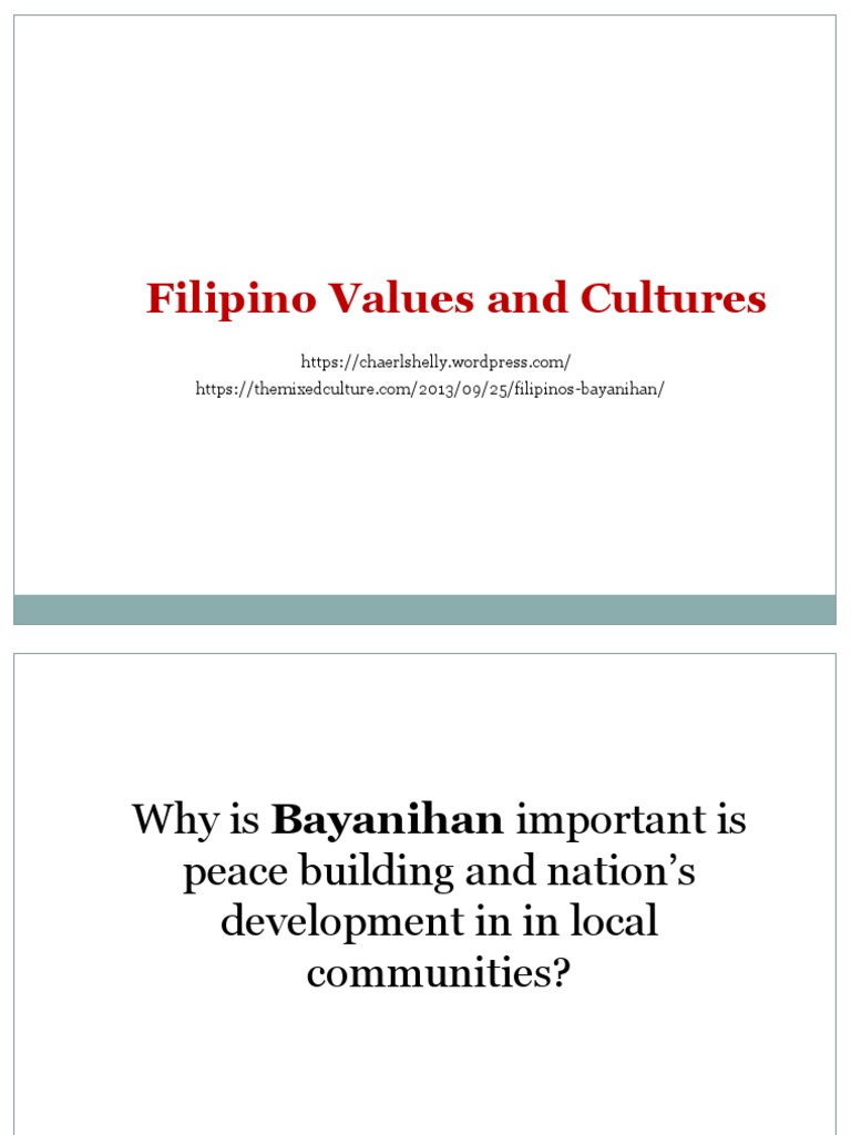 Filipino Values and Cultures | PDF | Family | Religion And Belief