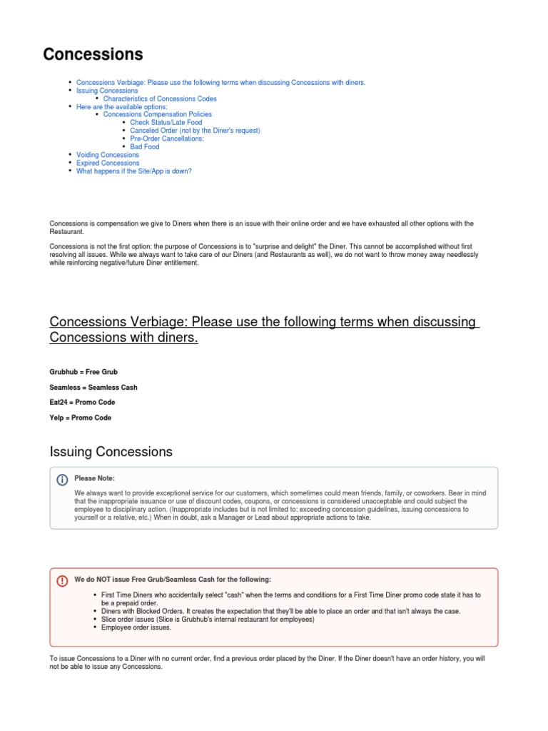 Concessions | PDF | Restaurant And Catering | Business