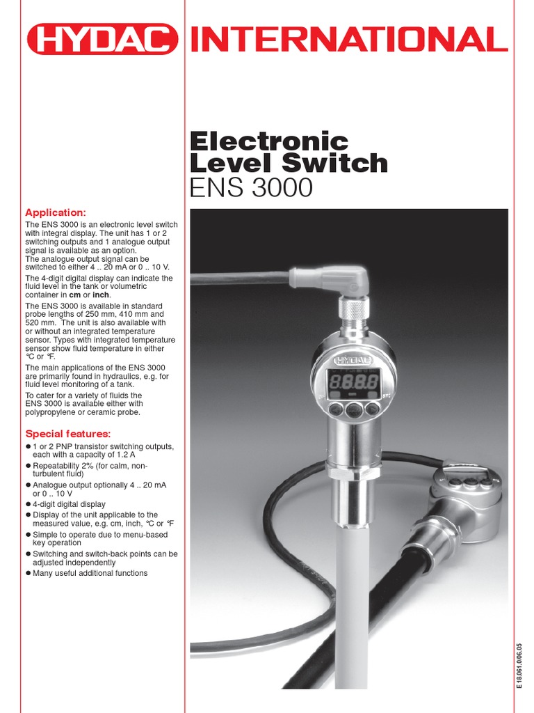 Ens3000 Transmisor de Nivel | PDF | Electrical Connector | Hysteresis