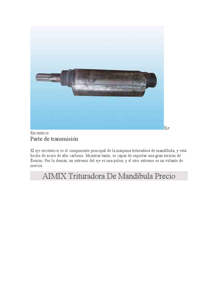 Eje Excéntrico en Trituradoras de Mandíbula | PDF