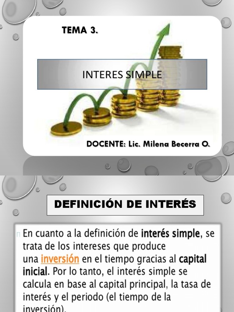 Tema 3. Interes Simple | PDF | Tasas de interés | Interés