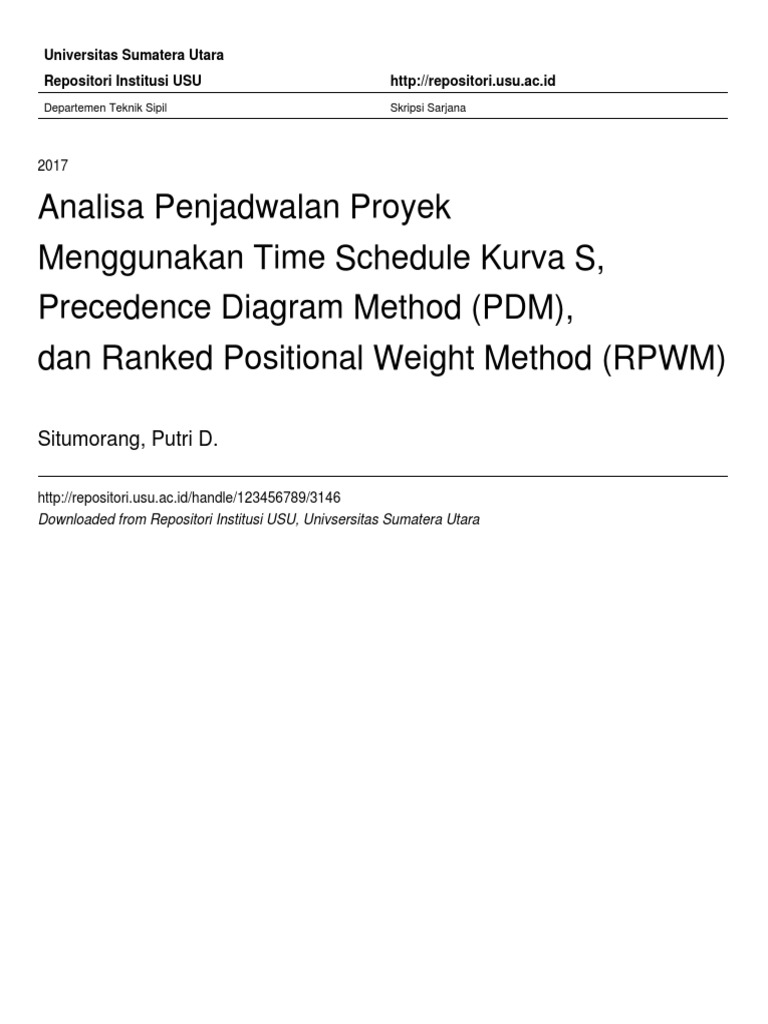 Analisa Penjadwalan Proyek Menggunakan Time Schedule Kurva S ...