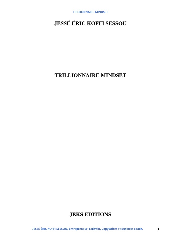 TRILLIONNAIRE MINDSET-converti | PDF | Rêve américain | Nigéria
