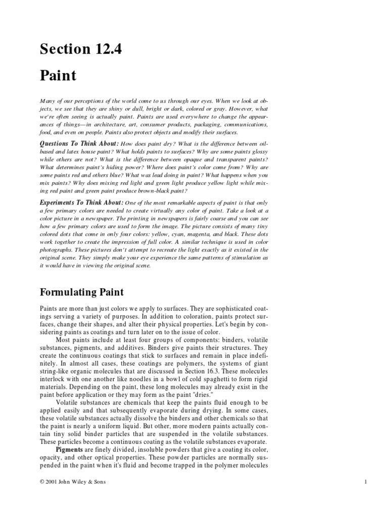 Paint PDF | Download Free PDF | Paint | Titanium Dioxide