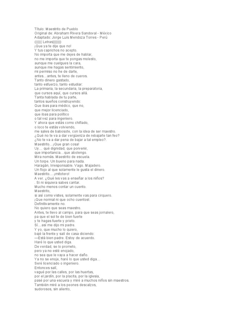 Poema Al Maestro | PDF