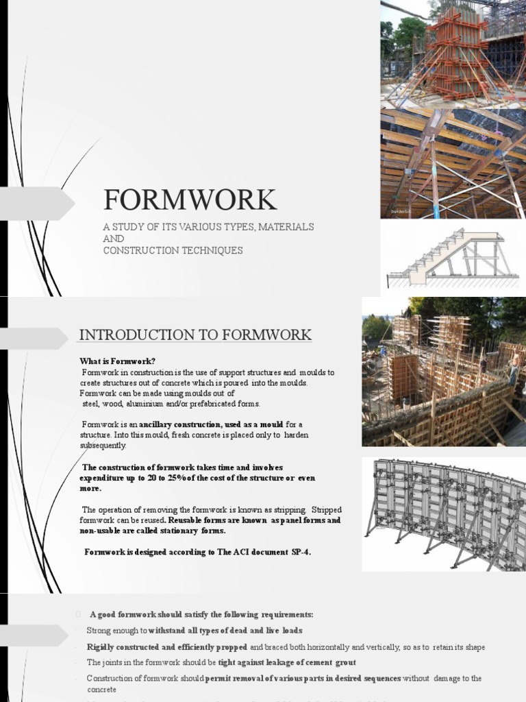 Formwork: A Study of Its Various Types, Materials AND Construction ...
