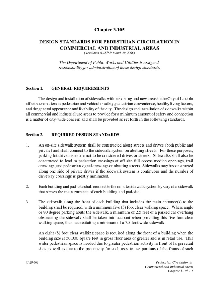 Design Standards For Pedestrian Circulation in Commercial and ...