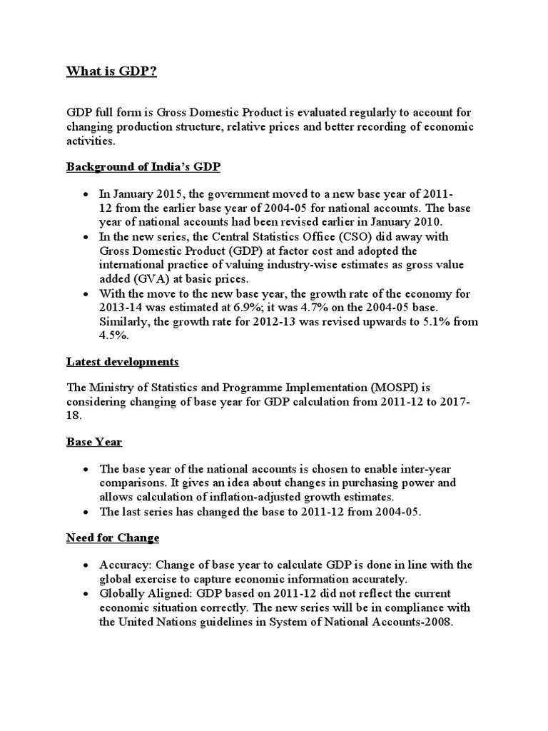 What is GDP? Understanding GDP, GVA, economic growth | PDF | Measures ...