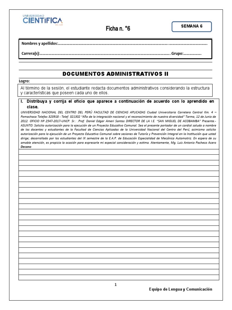 Ficha N.°6 | PDF | Educación avanzada