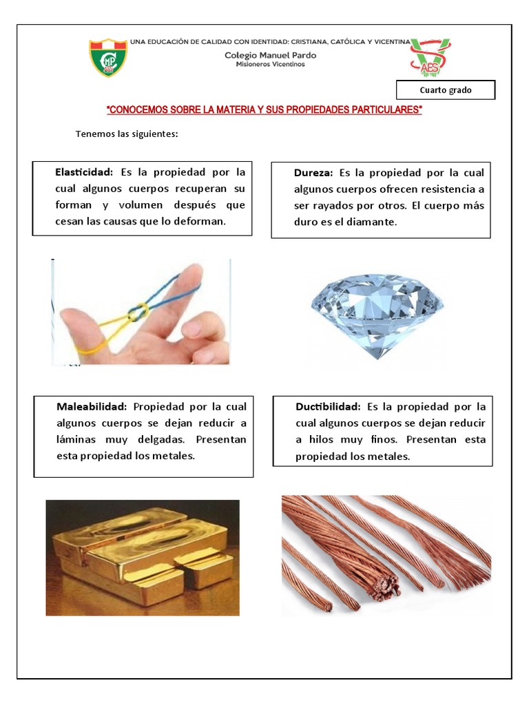 Propiedades de la Materia para 4° Grado | PDF