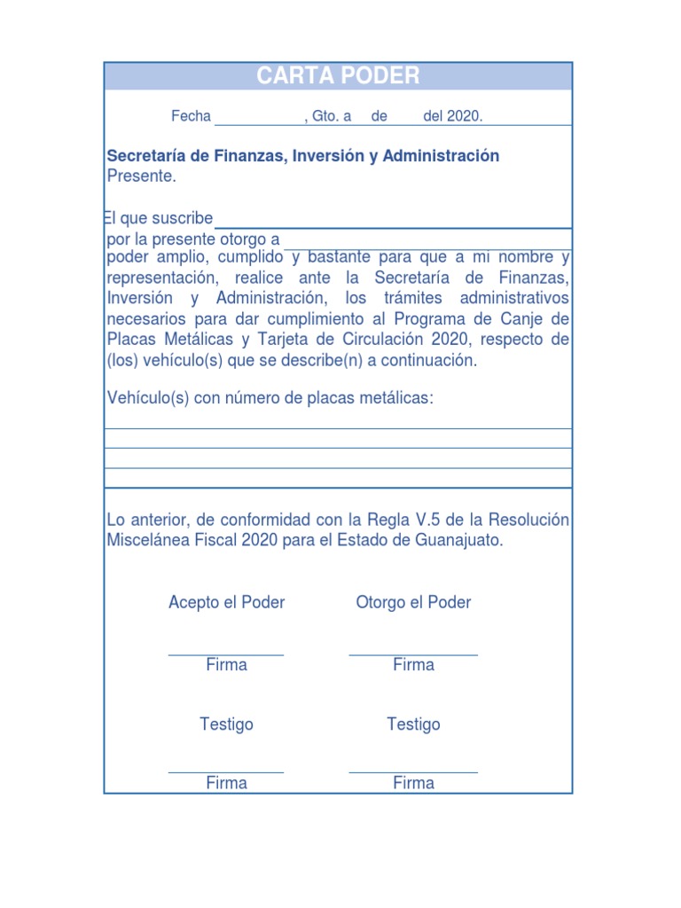 Carta Poder Simple PDF | PDF
