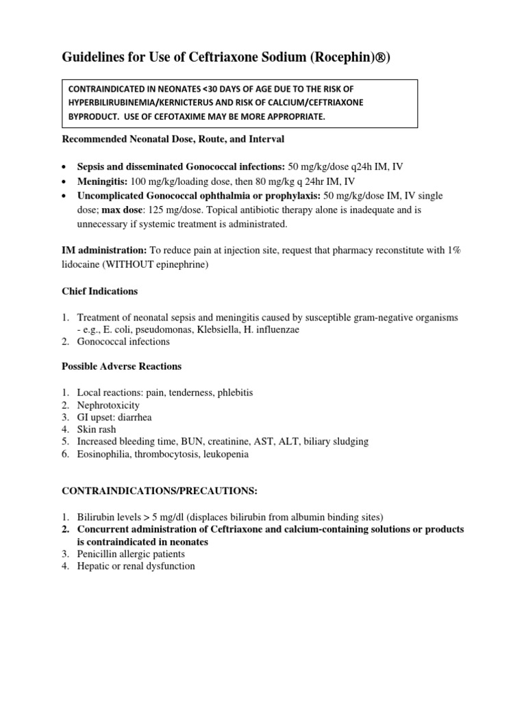 Ceftriaxone Sodium - Rocephin | PDF