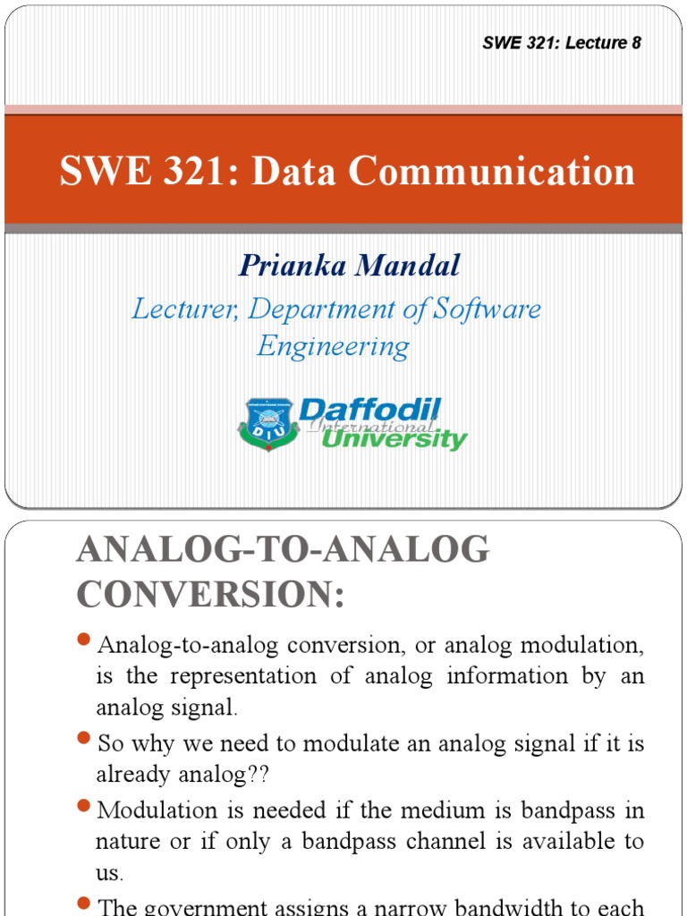 Data Communication - Lecture 8 | PDF | Frequency Modulation | Modulation