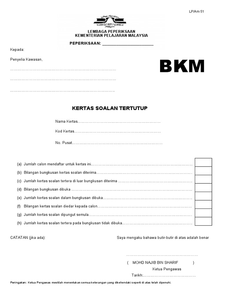 Kertas Soalan Tertutup | PDF