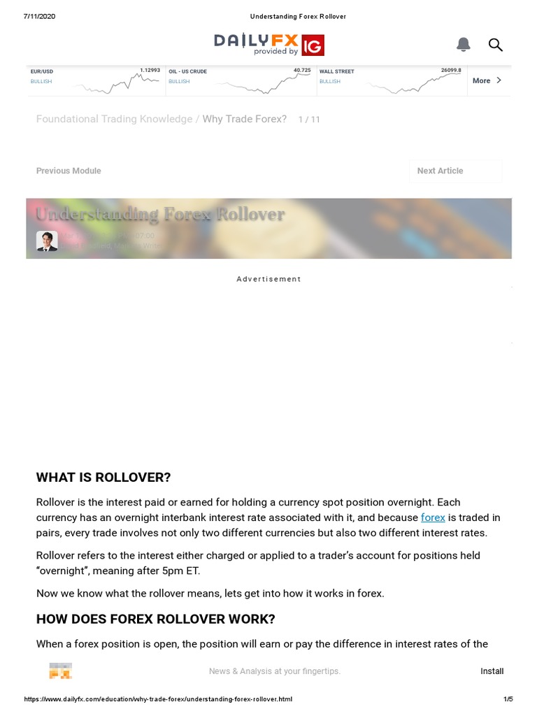Understanding Forex Rollover Rates | PDF | Foreign Exchange Market ...