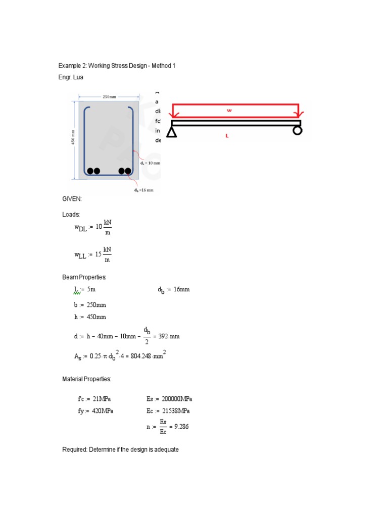 WSD Method 1 Beam Design Calculation | PDF