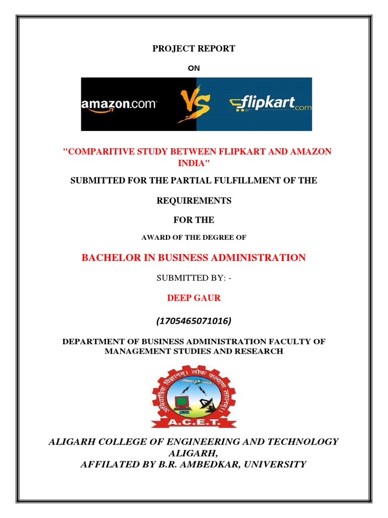 Project Report On Amazon vs. Flipkart | PDF | Amazon Kindle | E Commerce